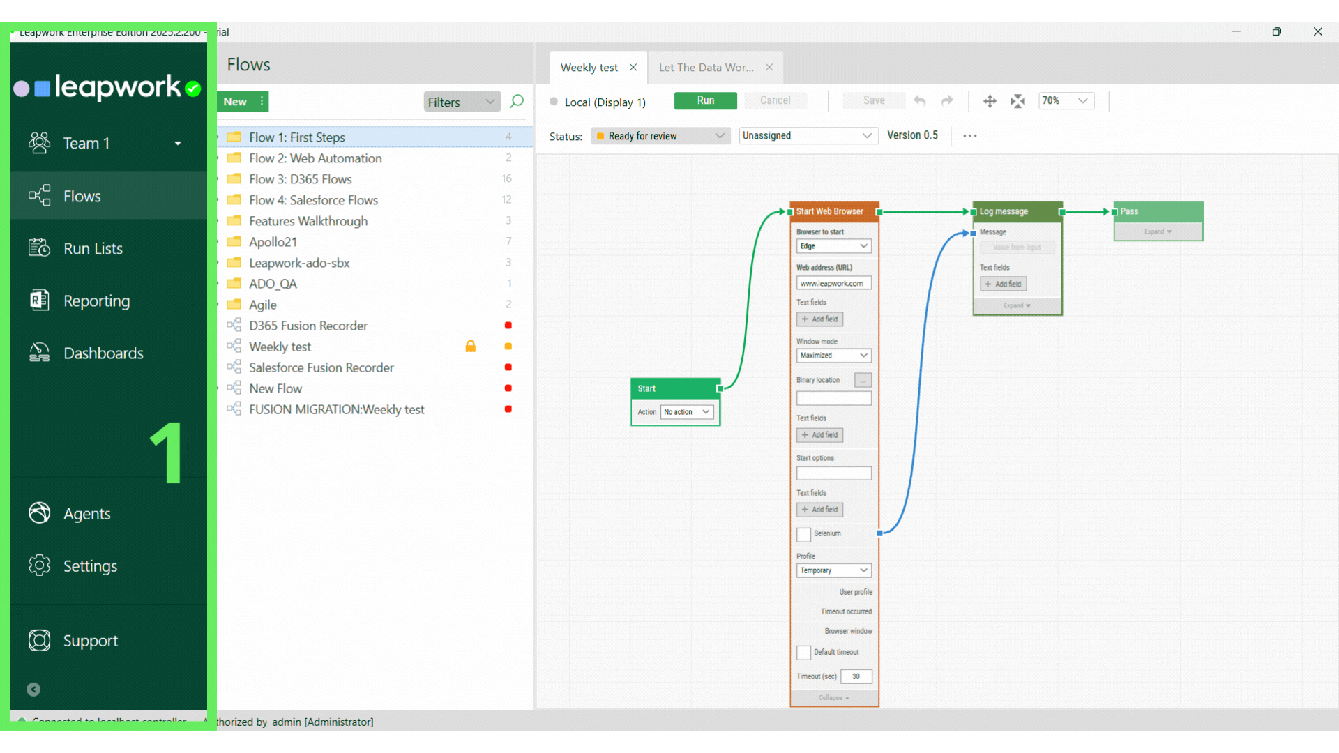 Designing automation flows | Leapwork Documentation